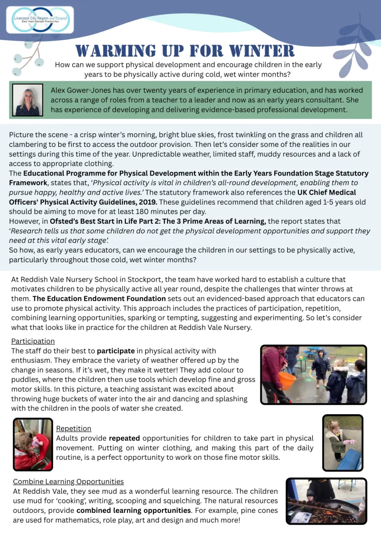 Physical Activity Blog, Warming Up for Winter | Stronger Practice Hubs