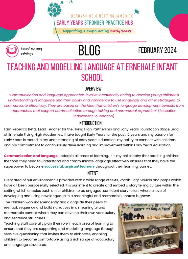 Blog For School Nursery Settings - Teaching and Modelling Language at ...
